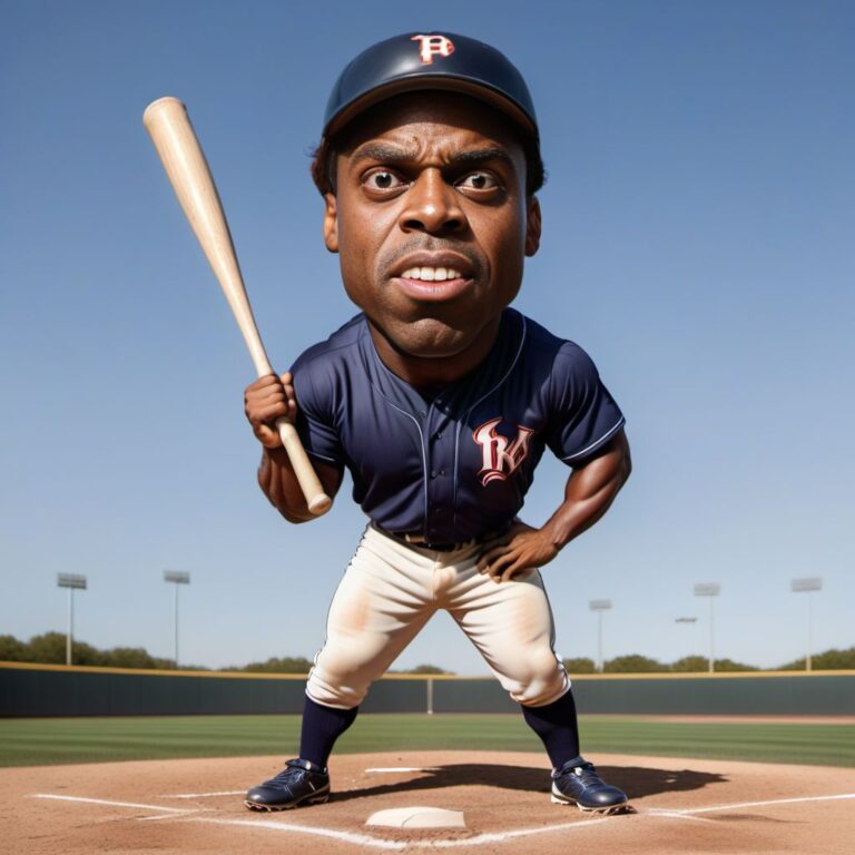 Caricature of a Young Black Baseball Player | Pincel