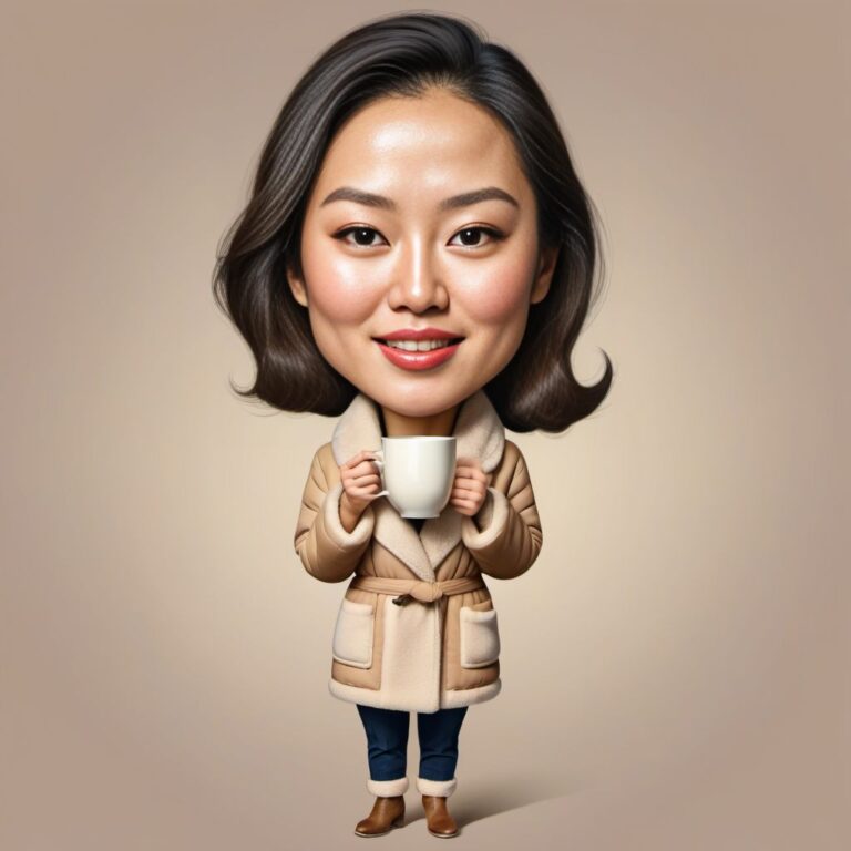 Caricature of a Young Beautiful Asian Woman | Pincel
