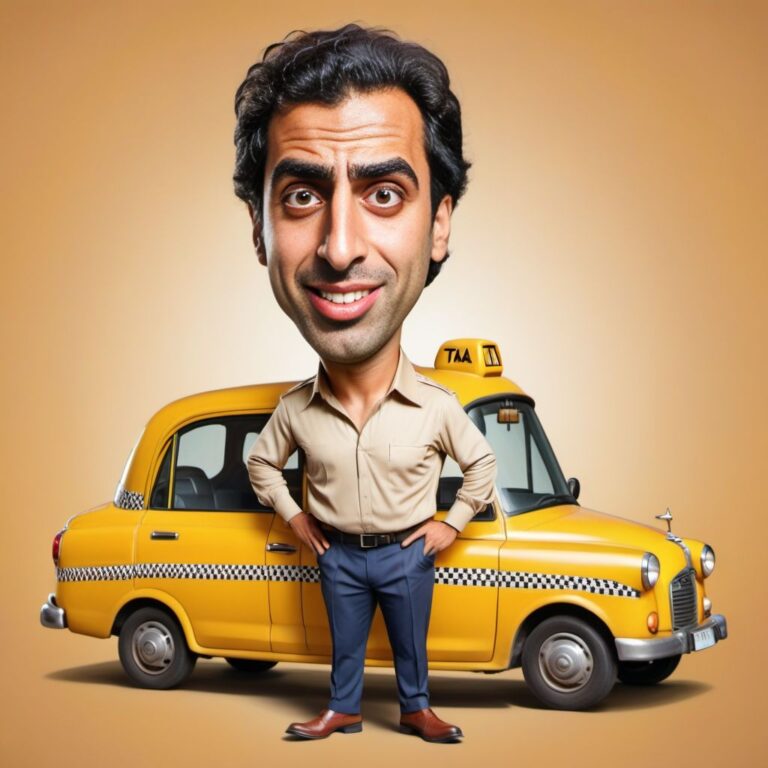 Caricature of a Young Middle-Eastern Cab Driver | Pincel