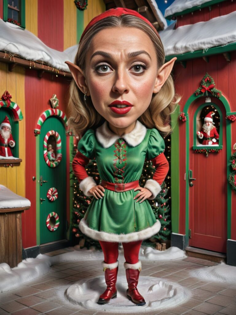 Caricature of a Young Hungarian Woman Elf Painting Holiday Murals | Pincel