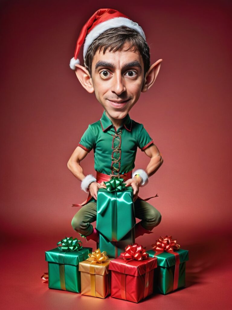 Young Spanish Male Elf Wrapping Gifts | Pincel