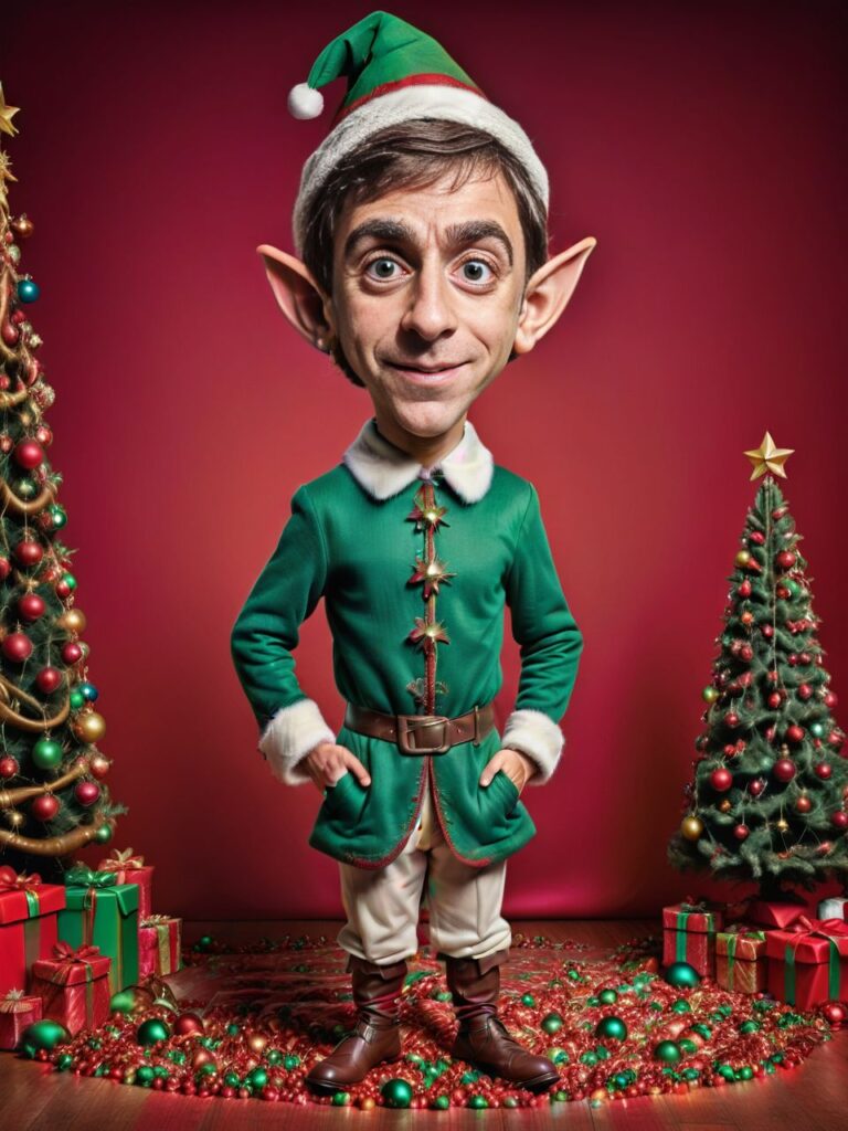 Italian Male Elf Creating Christmas Mural | Pincel