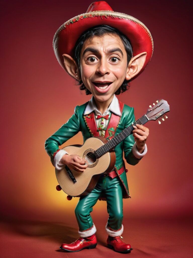 Mexican Male Elf Playing Maraca | Pincel