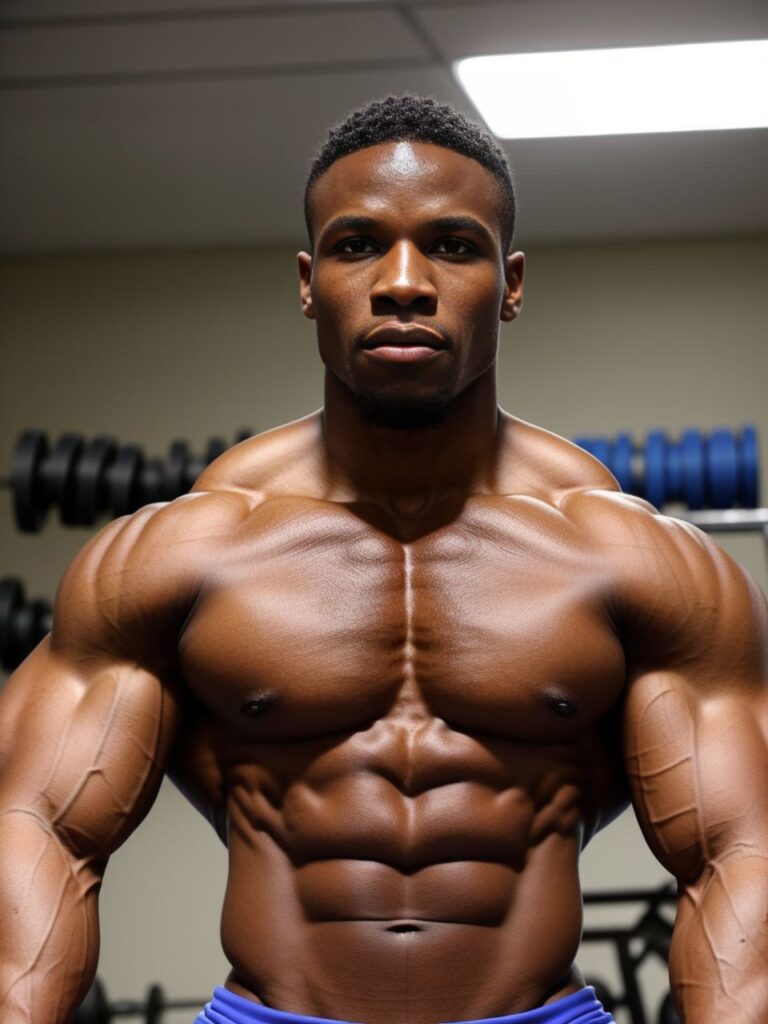 African American Bodybuilder in a Gym | Pincel