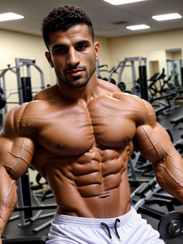Middle-Eastern Bodybuilder in a Gym | Pincel