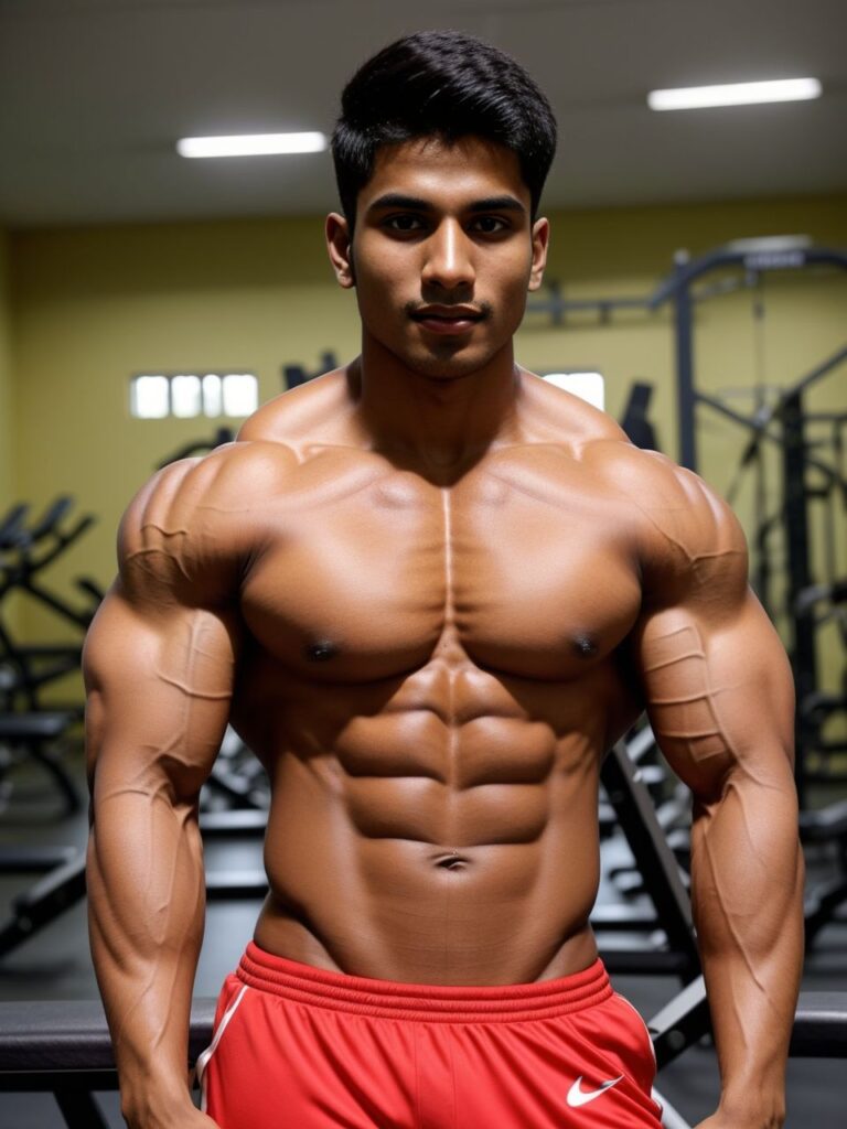 South Asian Young Man Bodybuilder in Gym | Pincel