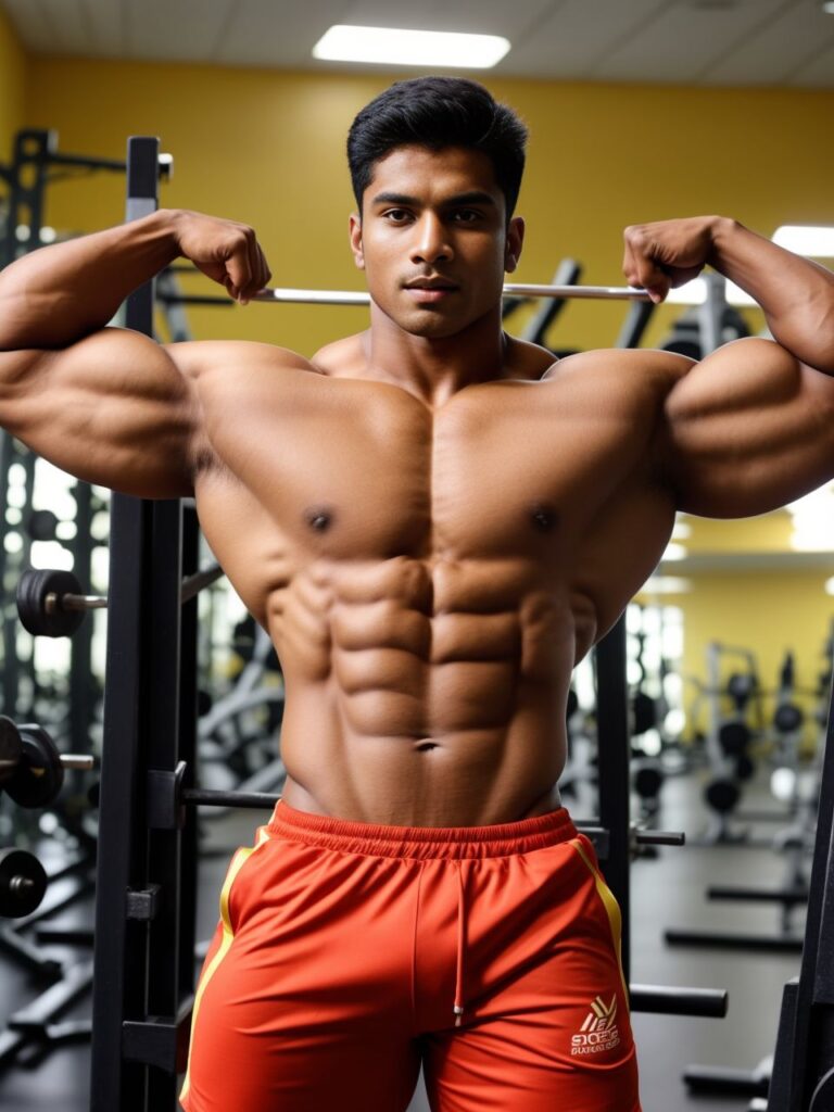 South Asian Young Man Bodybuilder in Gym | Pincel