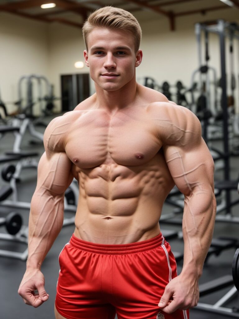 Young White Male Bodybuilder in a Gym | Pincel