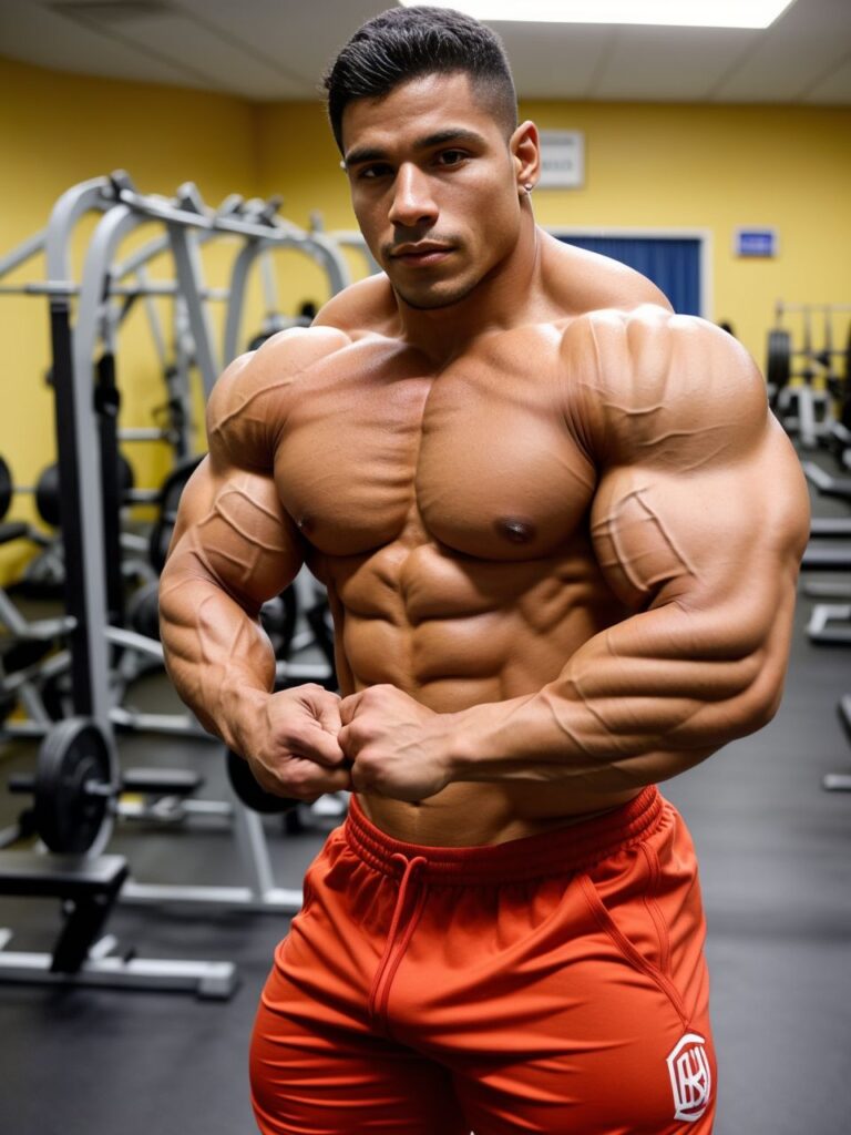 Hispanic Male Bodybuilder in Gym | Pincel