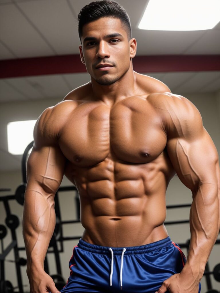 Hispanic Male Bodybuilder in Gym | Pincel