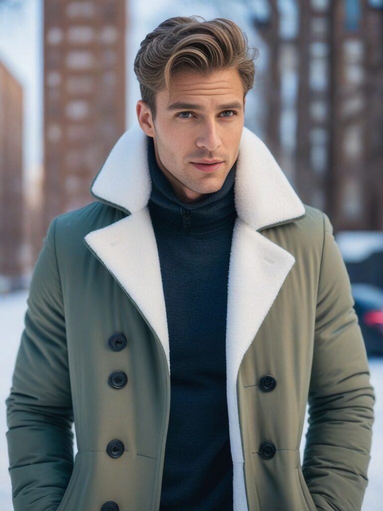 Handsome Caucasian Male Instagram Model in Winter Coat | Pincel