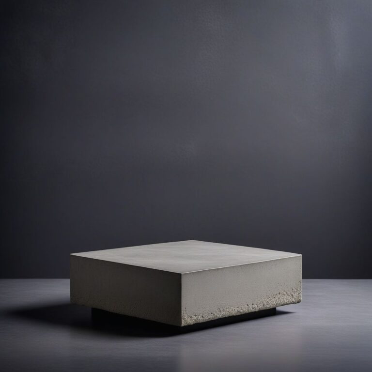 Minimalist Concrete Plinth Against Textured Grey Wall | Pincel