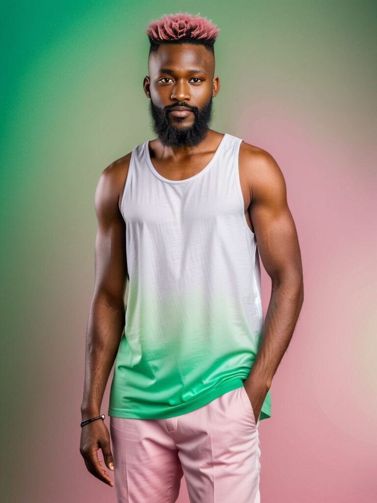 Stylish Sub-Saharan African Man in White Tank Top model | Pincel