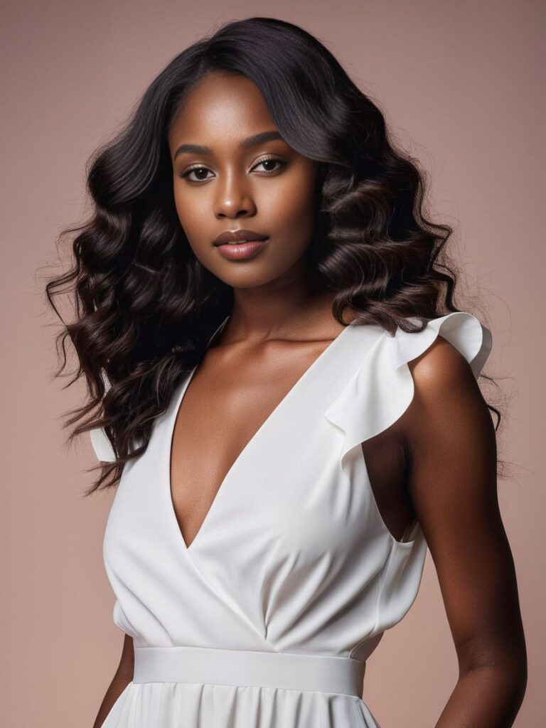 Elegant White Dress Apparel Model | Pincel