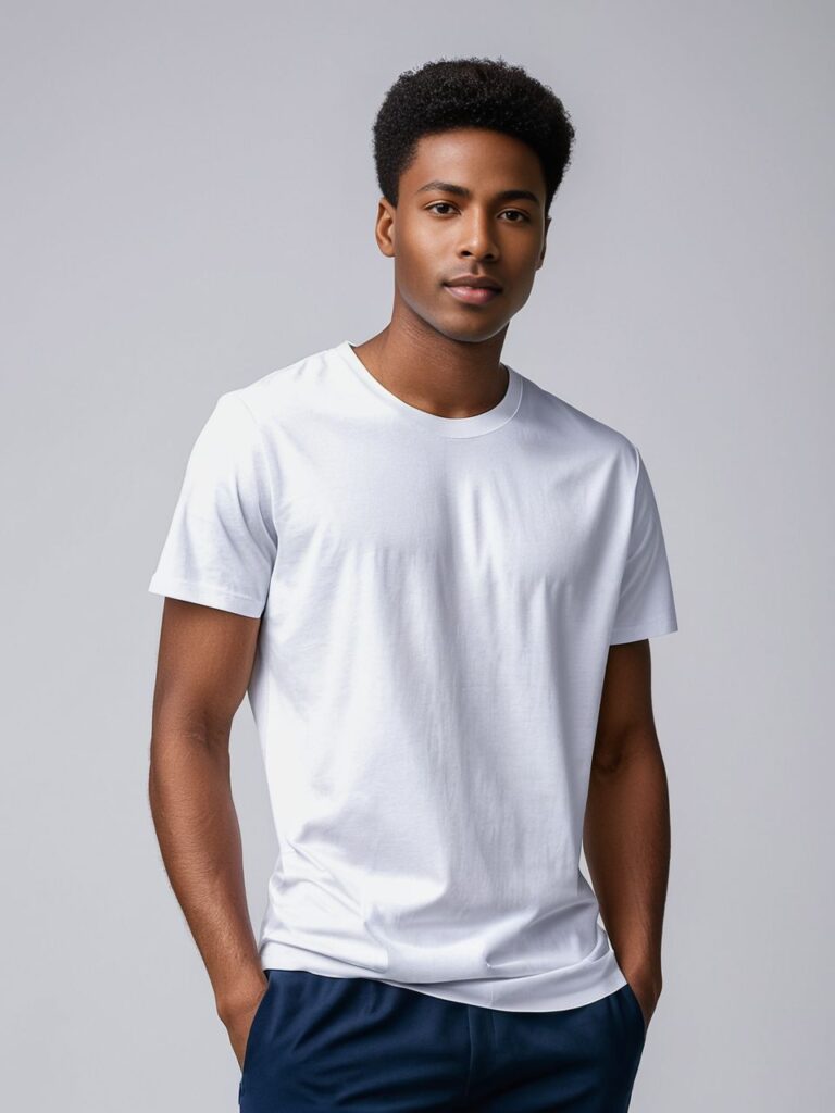 Stylish White T-Shirt for Apparel Model | Pincel