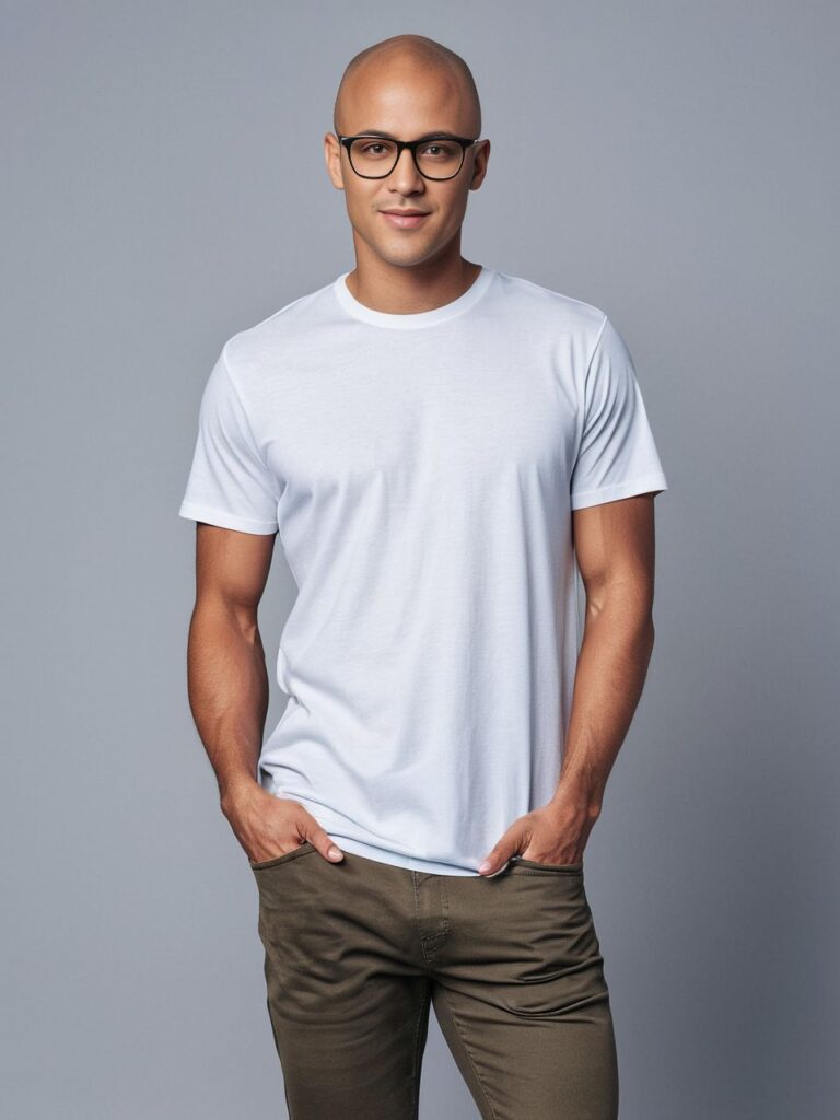 Stylish Apparel Model in White T-Shirt model | Pincel