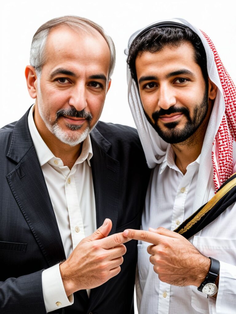 Inclusive Friendship: Middle Eastern and White Men Embracing | Pincel