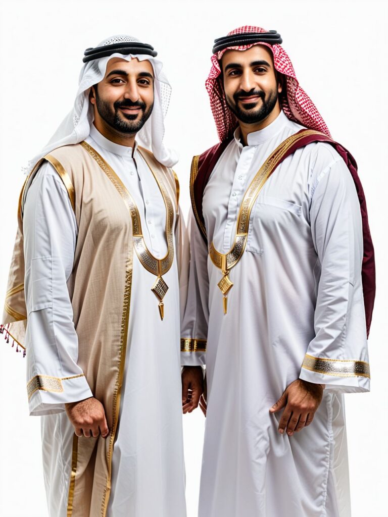 Middle Eastern Best Friends in Traditional Robes | Pincel