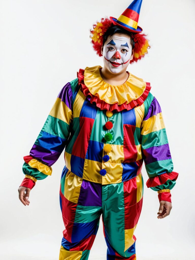 Colorful Clown Costume: Young Asian Man | Pincel