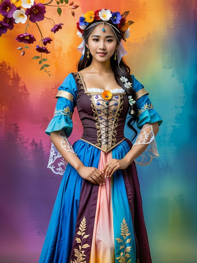 Enchanting Renaissance Fair Maiden in Vibrant Setting | Pincel