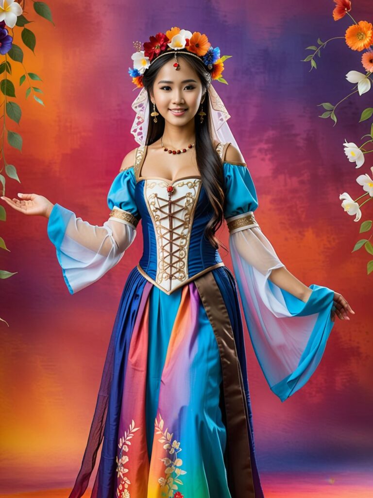 Enchanting Renaissance Fair Maiden in Southeast Asian Attire | Pincel