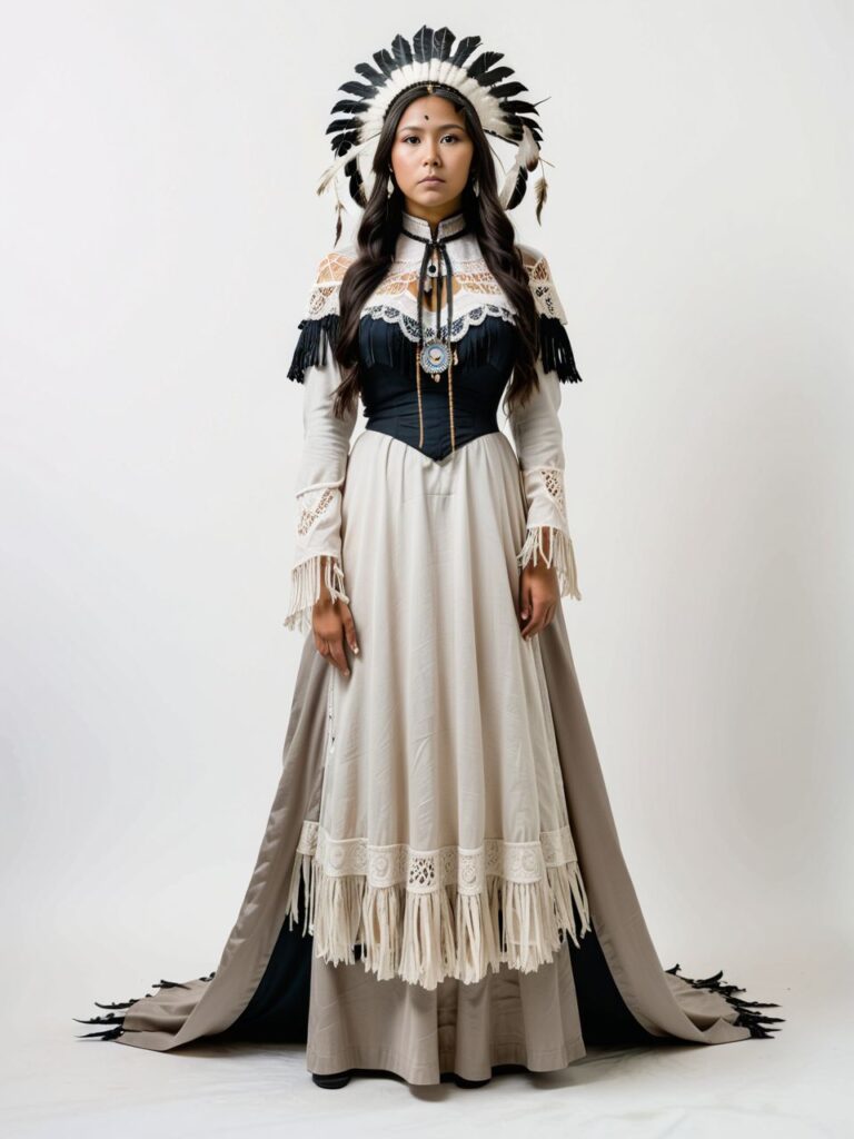 Ethereal Native American Woman in Victorian Ghost Costume | Pincel