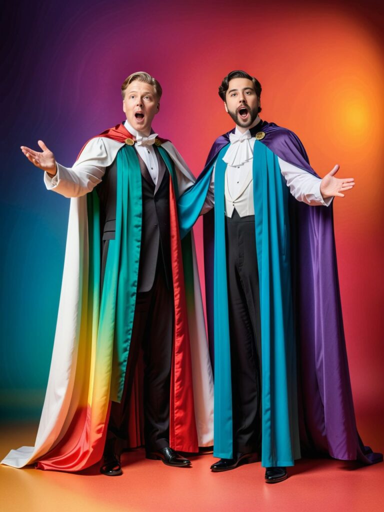 Dramatic Opera Singing Contest: Best Friends in Capes | Pincel