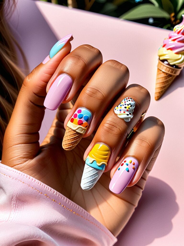 Summer Vibes: Ice Cream Nail Art | Pincel