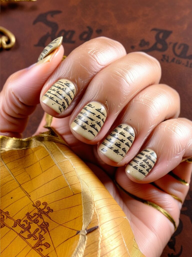 Ancient Manuscript Nail Art | Pincel