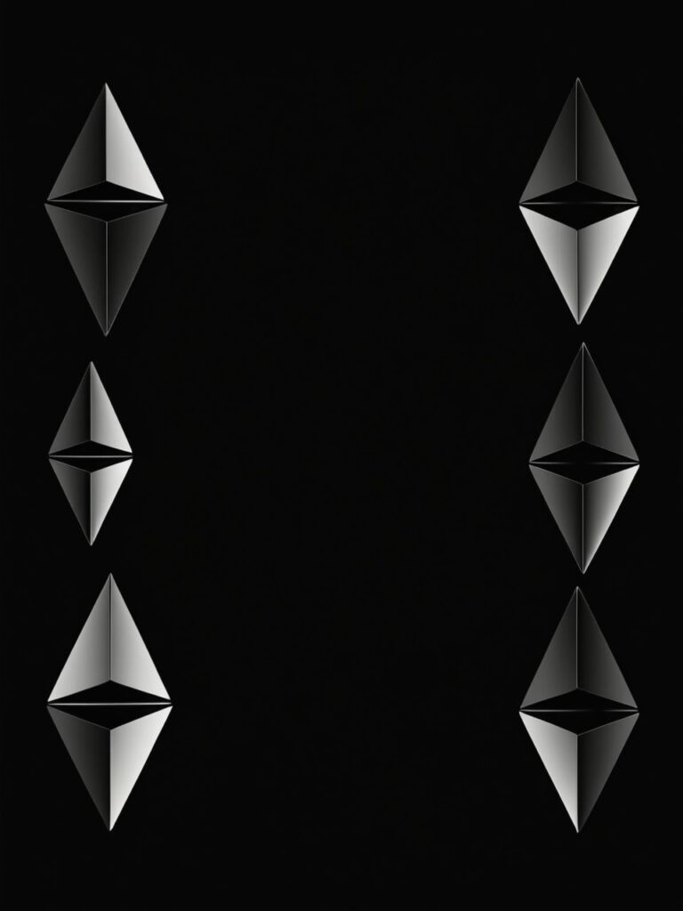 Sharp Triangle Decor on Black Background | Pincel