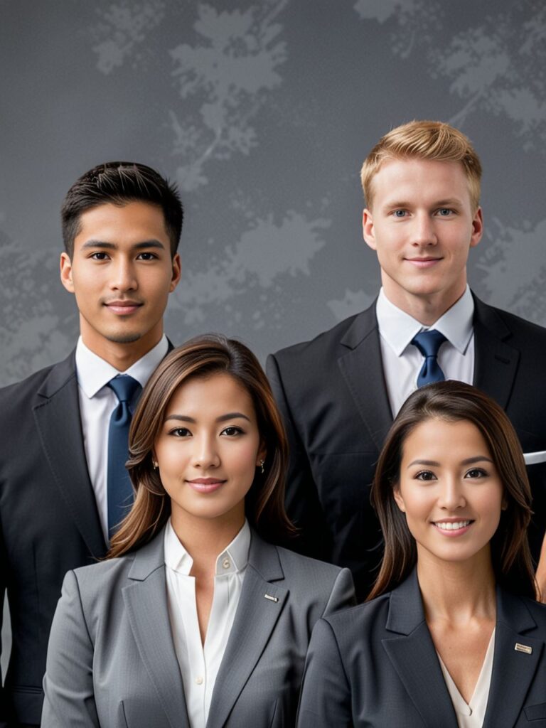 Elegant Team Portrait on Gray Background | Pincel