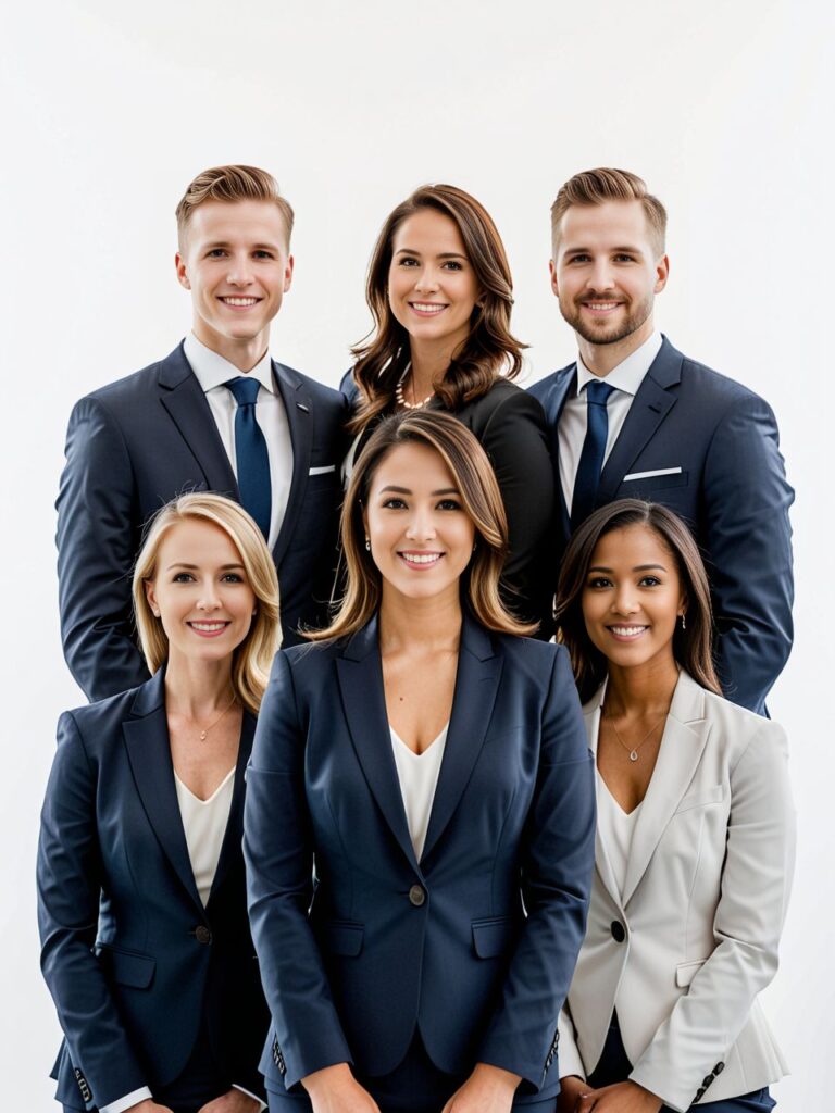 Elegant Team Portrait on White Background | Pincel