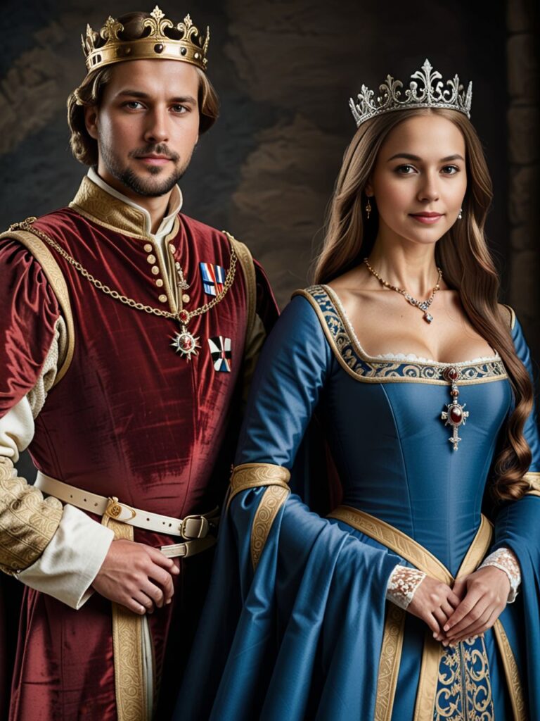 Medieval King and Queen Half-Body Portrait | Pincel
