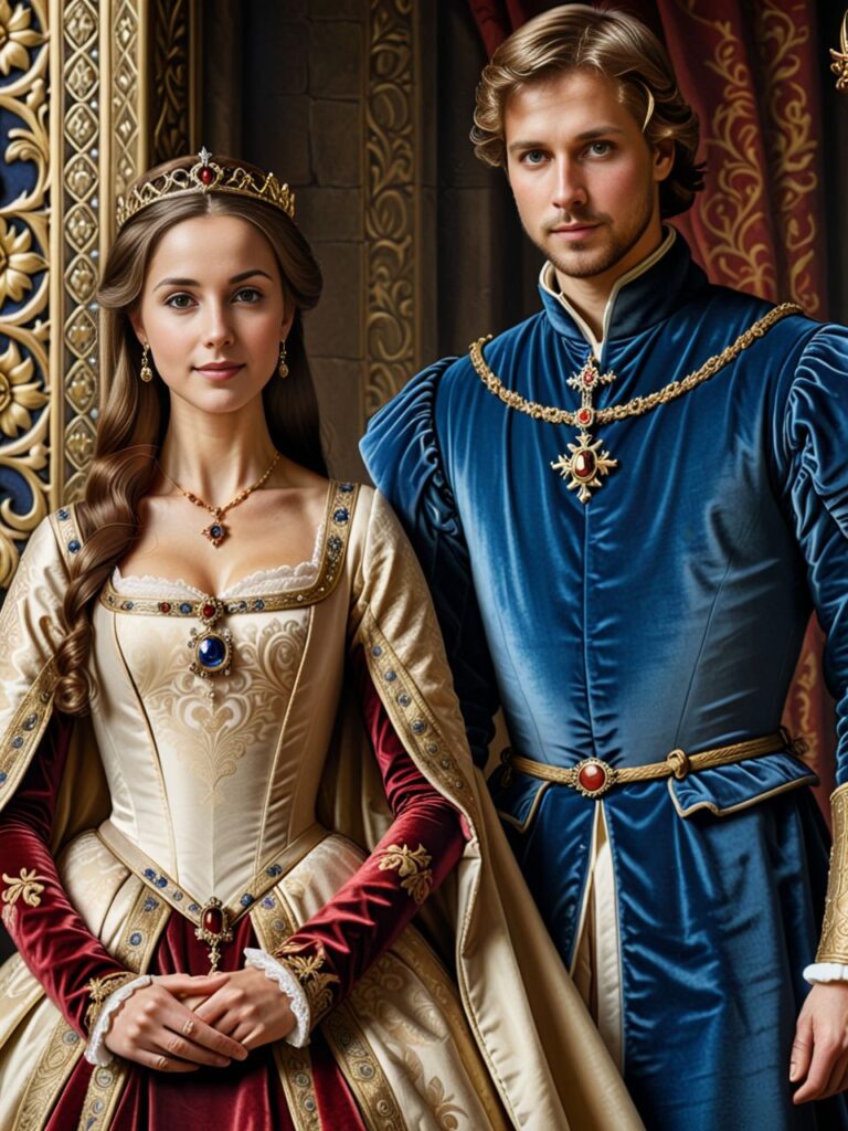 Medieval Royal Couple in Regal Attire | Pincel