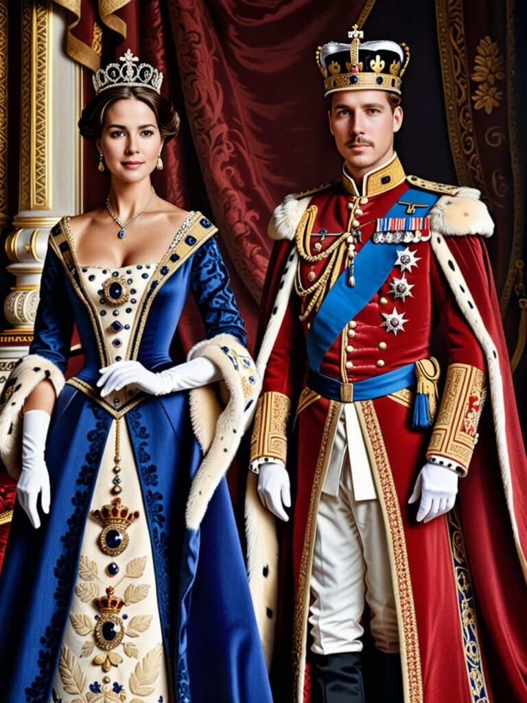 Royal King and Queen in Majestic Attire | Pincel
